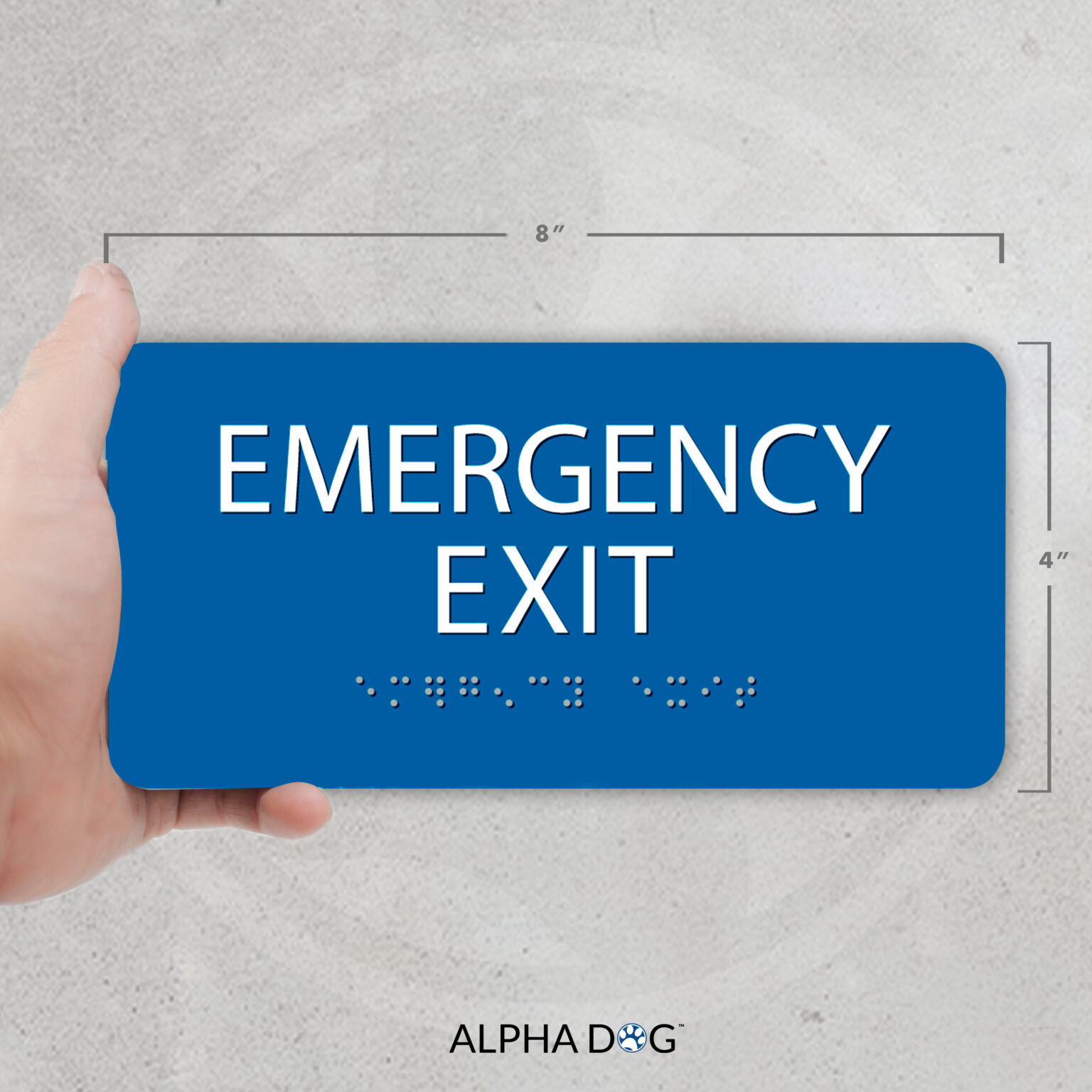 Emergency Exit Sign - 4″x 8″ | Alpha Dog ADA Signs