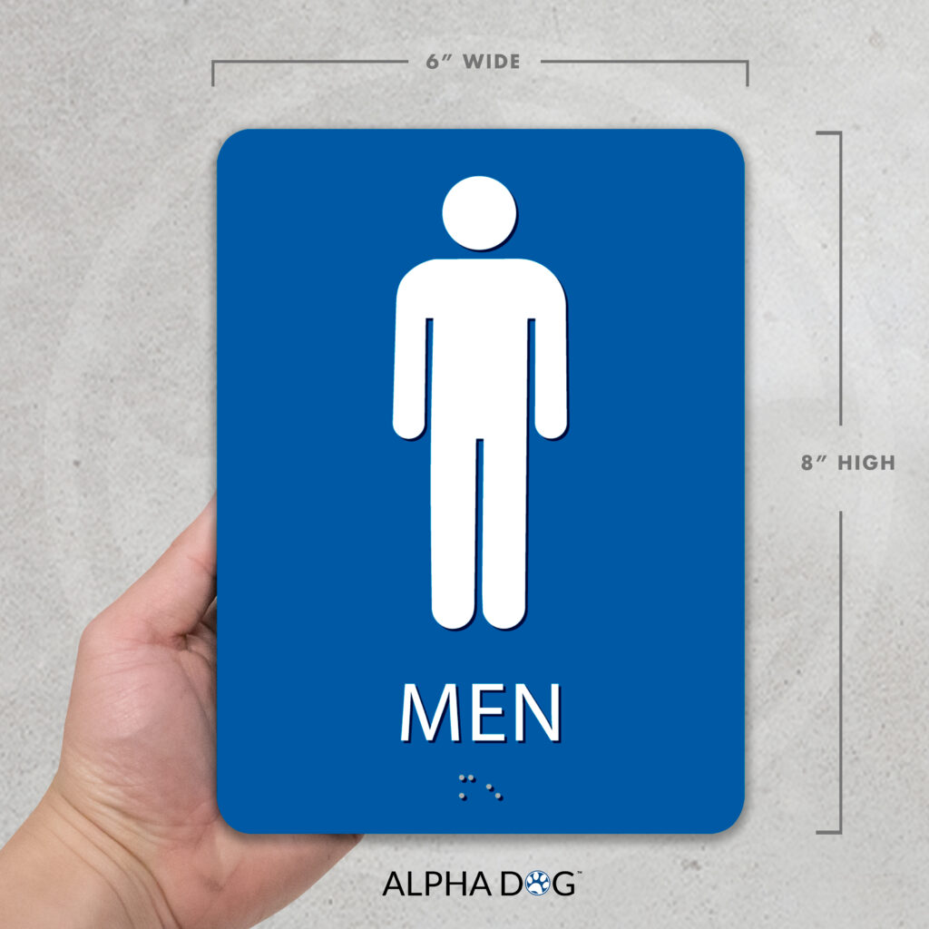 Men’s Bathroom Sign for Business | Alpha Dog ADA Signs