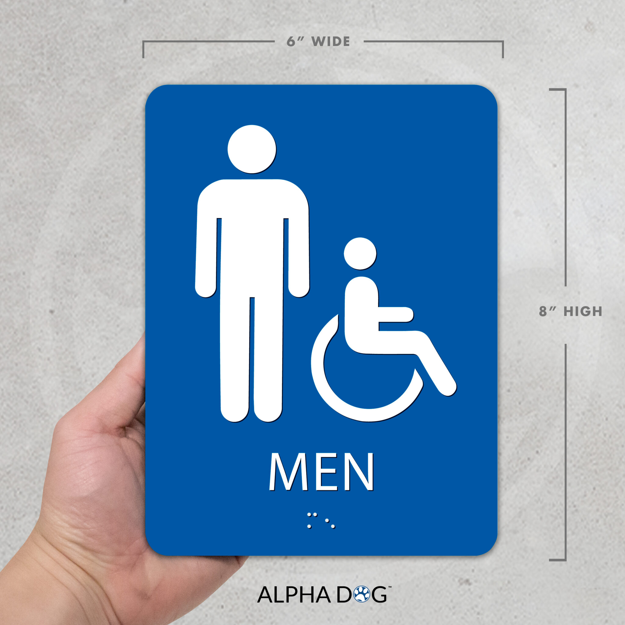 Men’s Bathroom Signs for Business | Alpha Dog ADA Signs