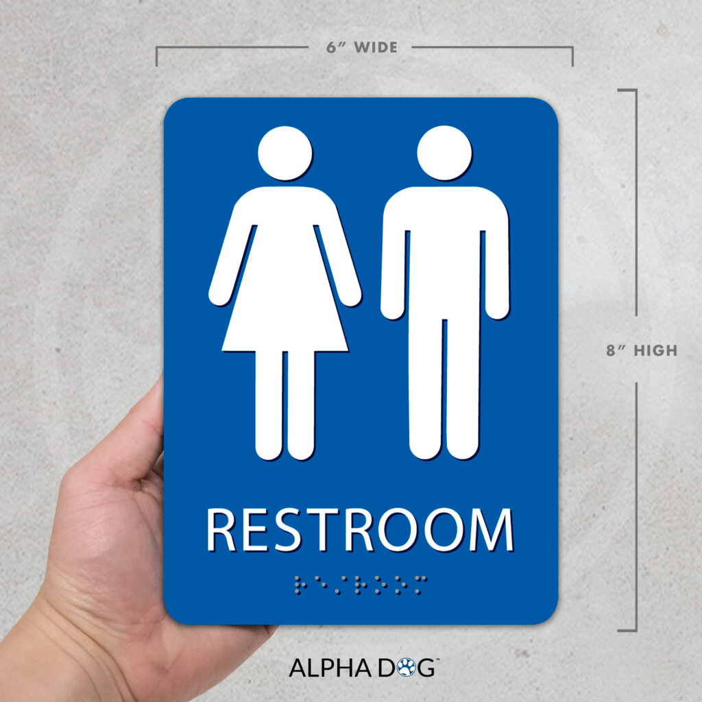 Unisex Bathroom Wall Sign for Business | Alpha Dog ADA Signs
