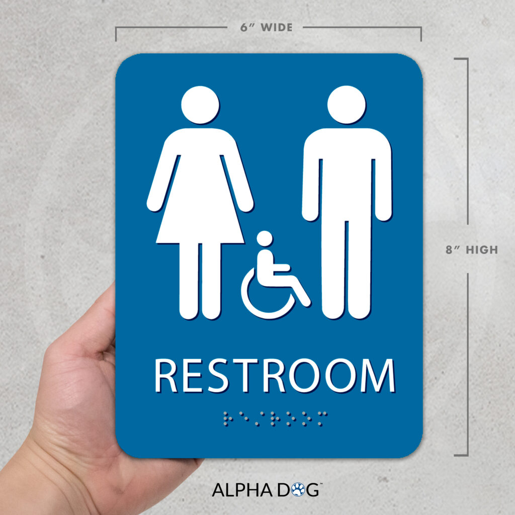 Unisex Bathroom Wall Sign for Business | Alpha Dog ADA Signs