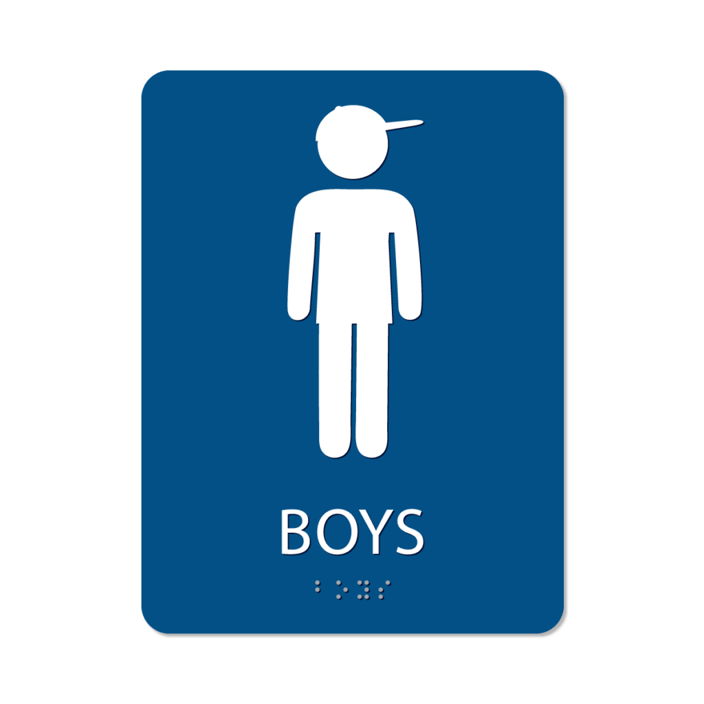 Boy’s Bathroom Sign with Braille | Alpha Dog ADA Signs