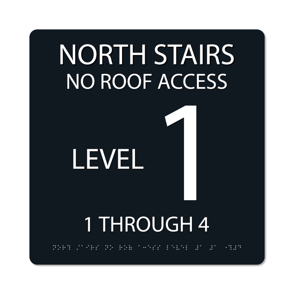 Custom Stairwell Sign, Braille - 12″ x 12″ | Alpha Dog ADA Signs