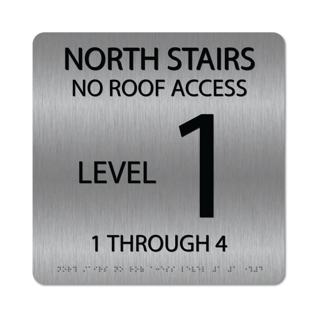 Custom Stairwell Sign, Braille - 12″ x 12″ | Alpha Dog ADA Signs