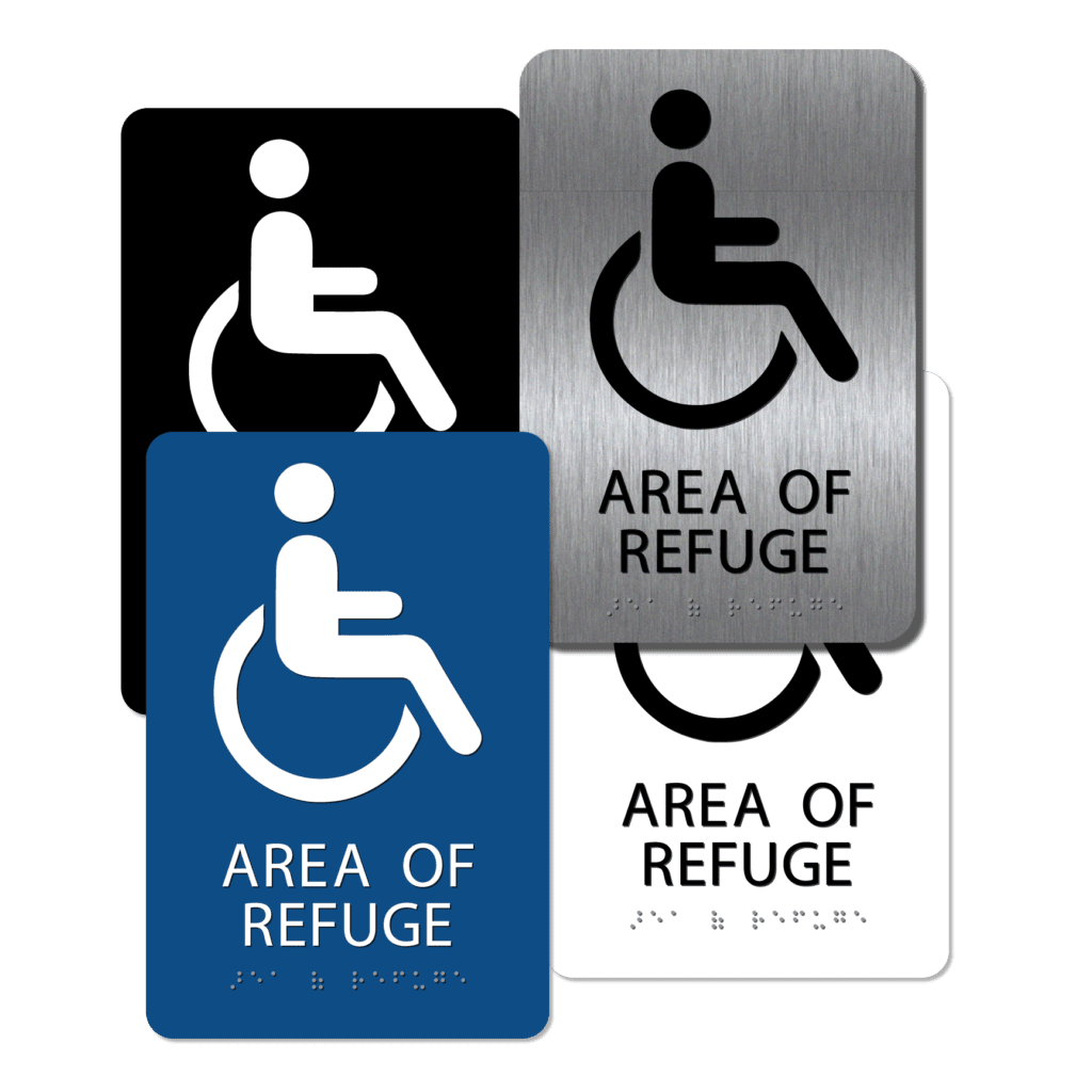 Area of Refuge Sign with Braille - 9″x 6″ | Alpha Dog ADA Signs