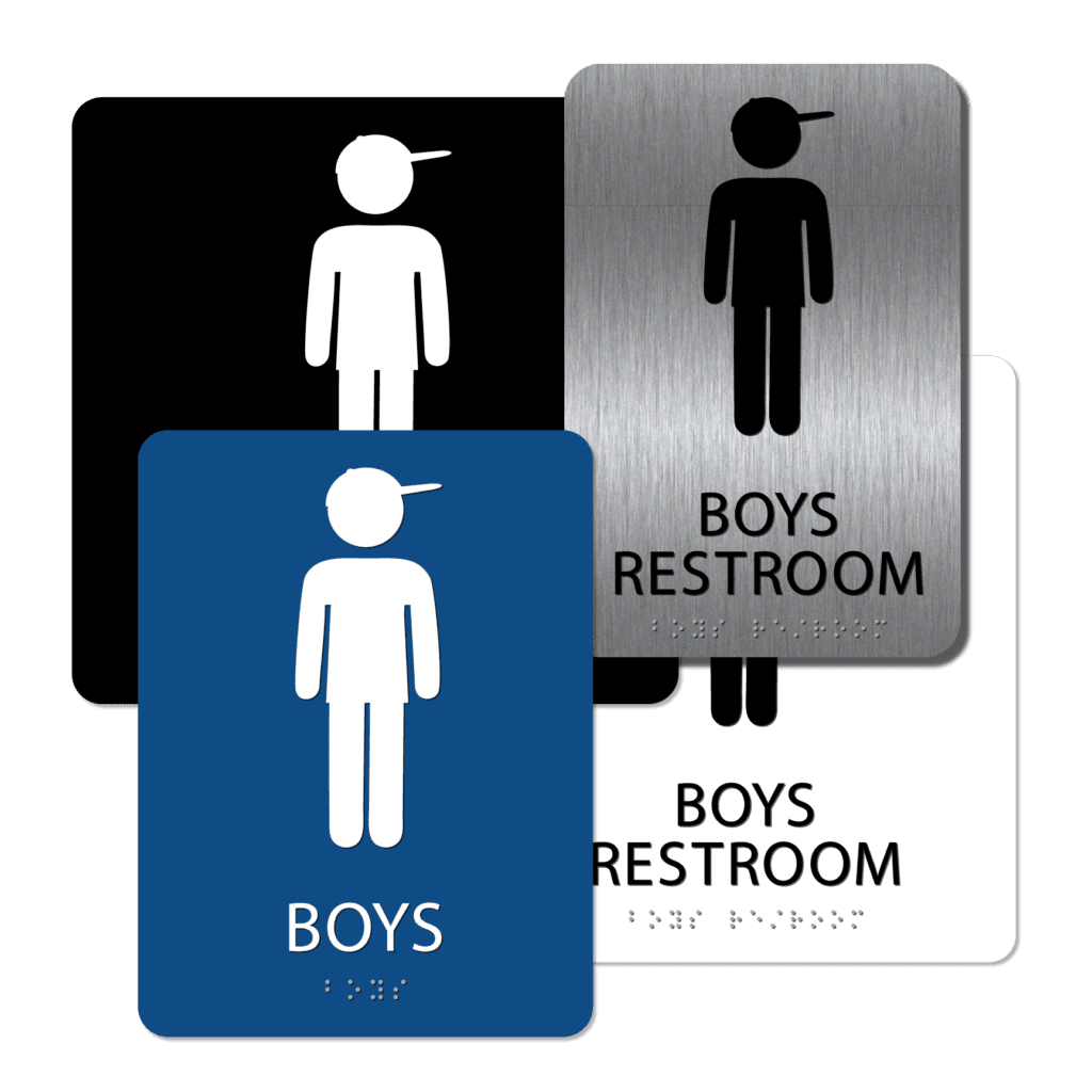 Boy's Bathroom Signs with ADA Braille | Alpha Dog ADA Signs