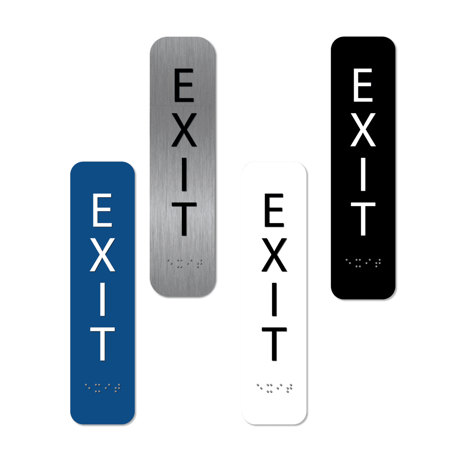 Braille Vertical Exit Sign - 8″x 2″ | Alpha Dog ADA Signs