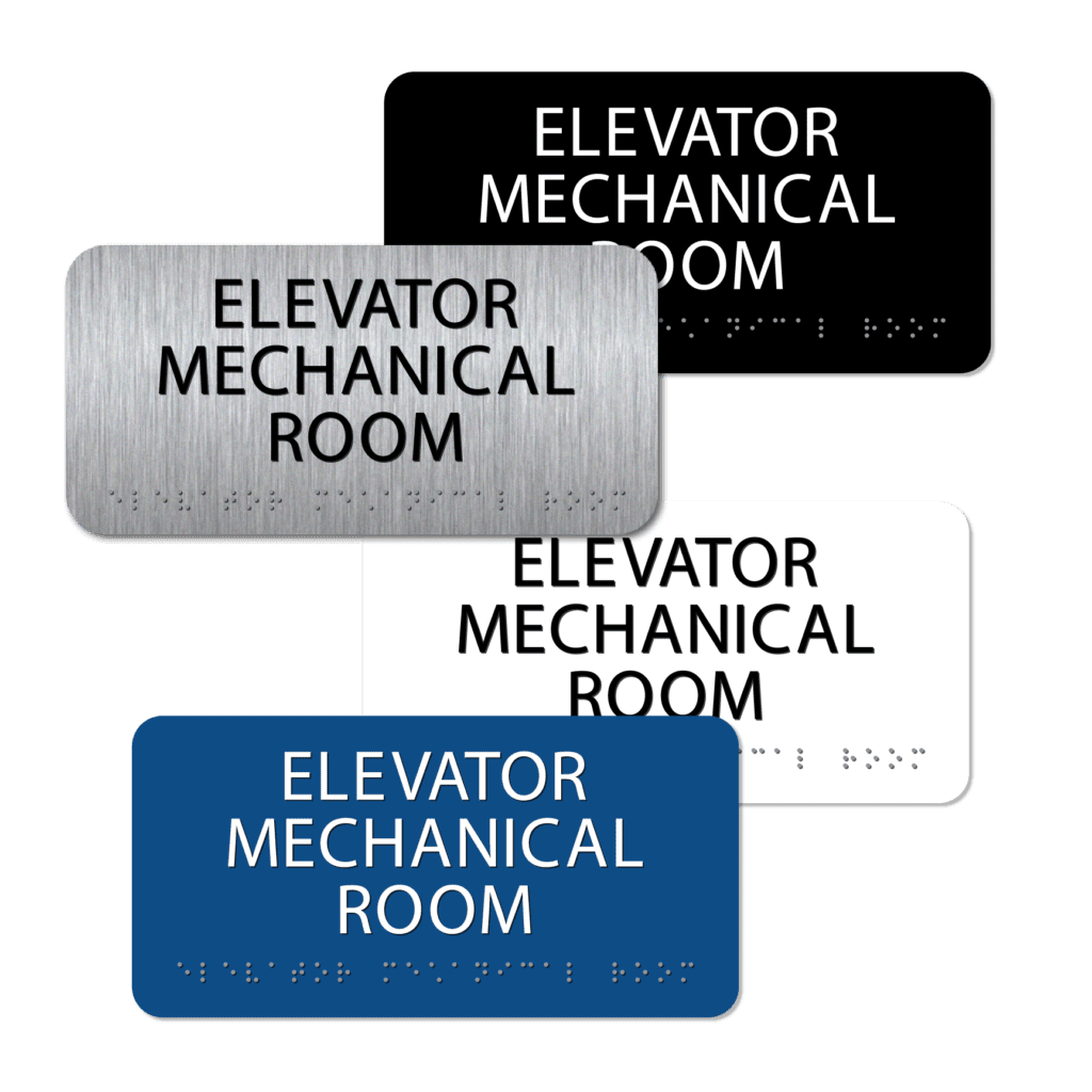 Elevator Mechanical Room Sign Braille | Alpha Dog ADA Signs