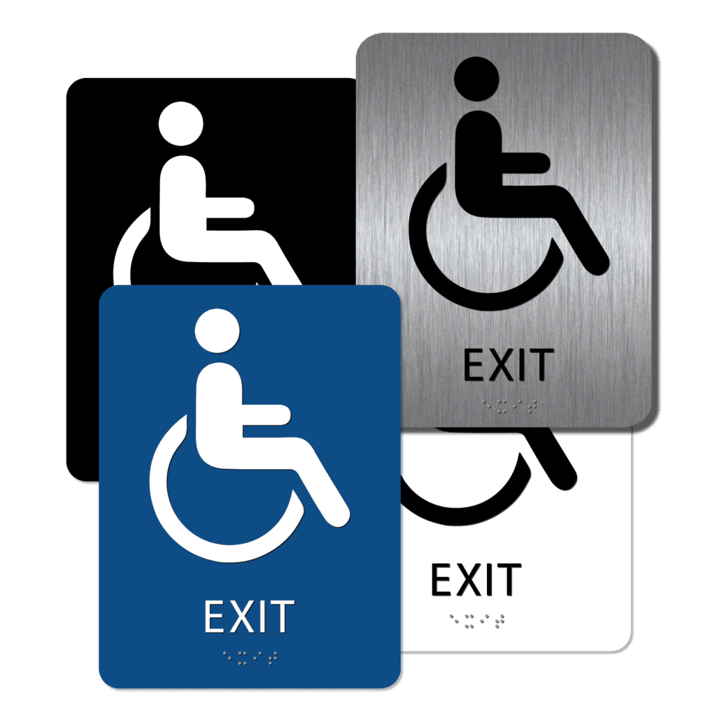 Handicap Exit Sign - 8″x 6″ | Alpha Dog ADA Signs