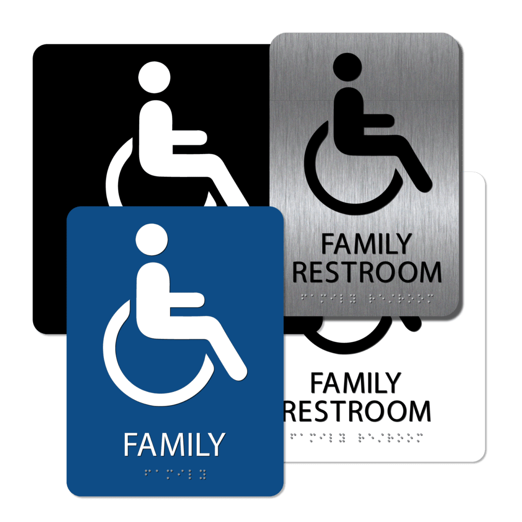 Handicap Family Bathroom Signs with ADA Braille | Alpha Dog ADA Signs