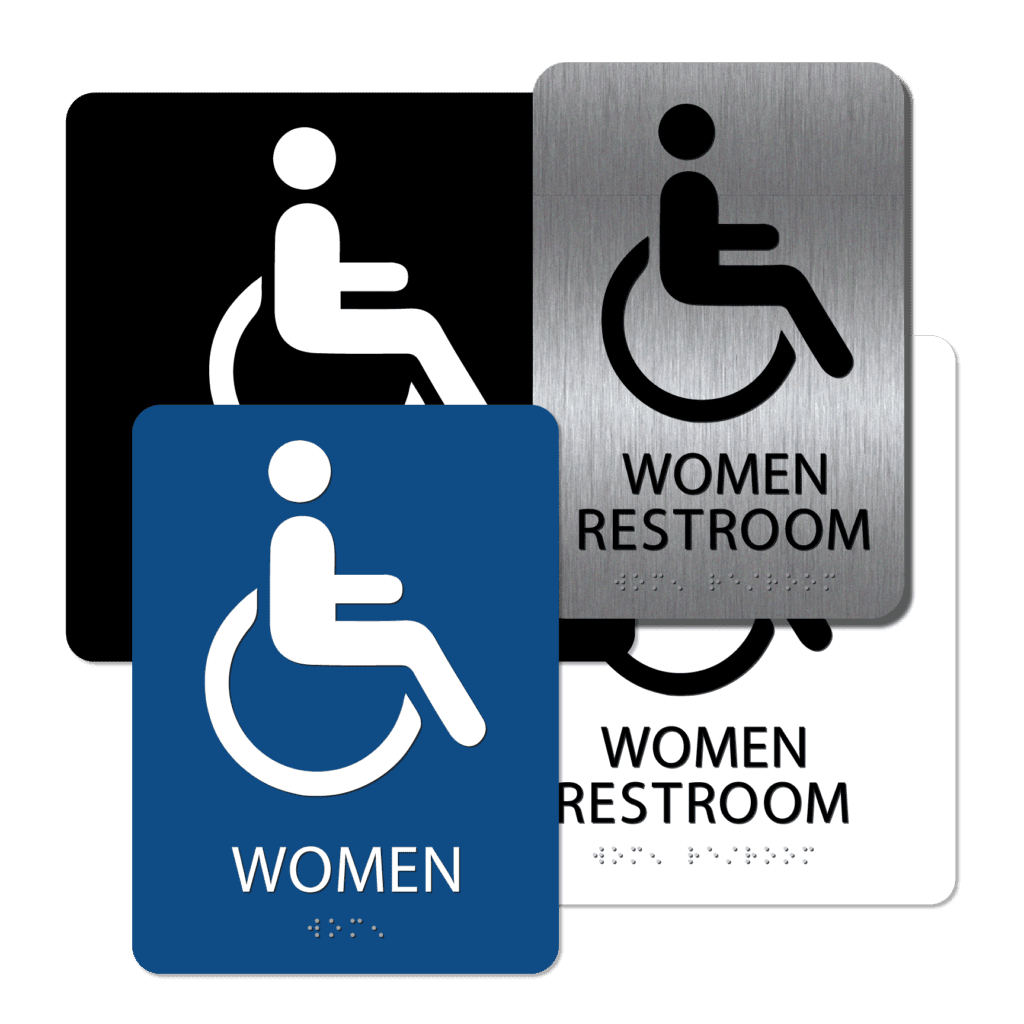 Handicap Women's Bathroom Signs with Braille | Alpha Dog ADA Signs