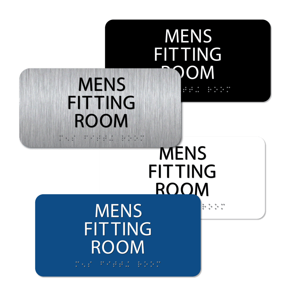 Men’s Fitting Room Sign, Braille | Alpha Dog ADA Signs