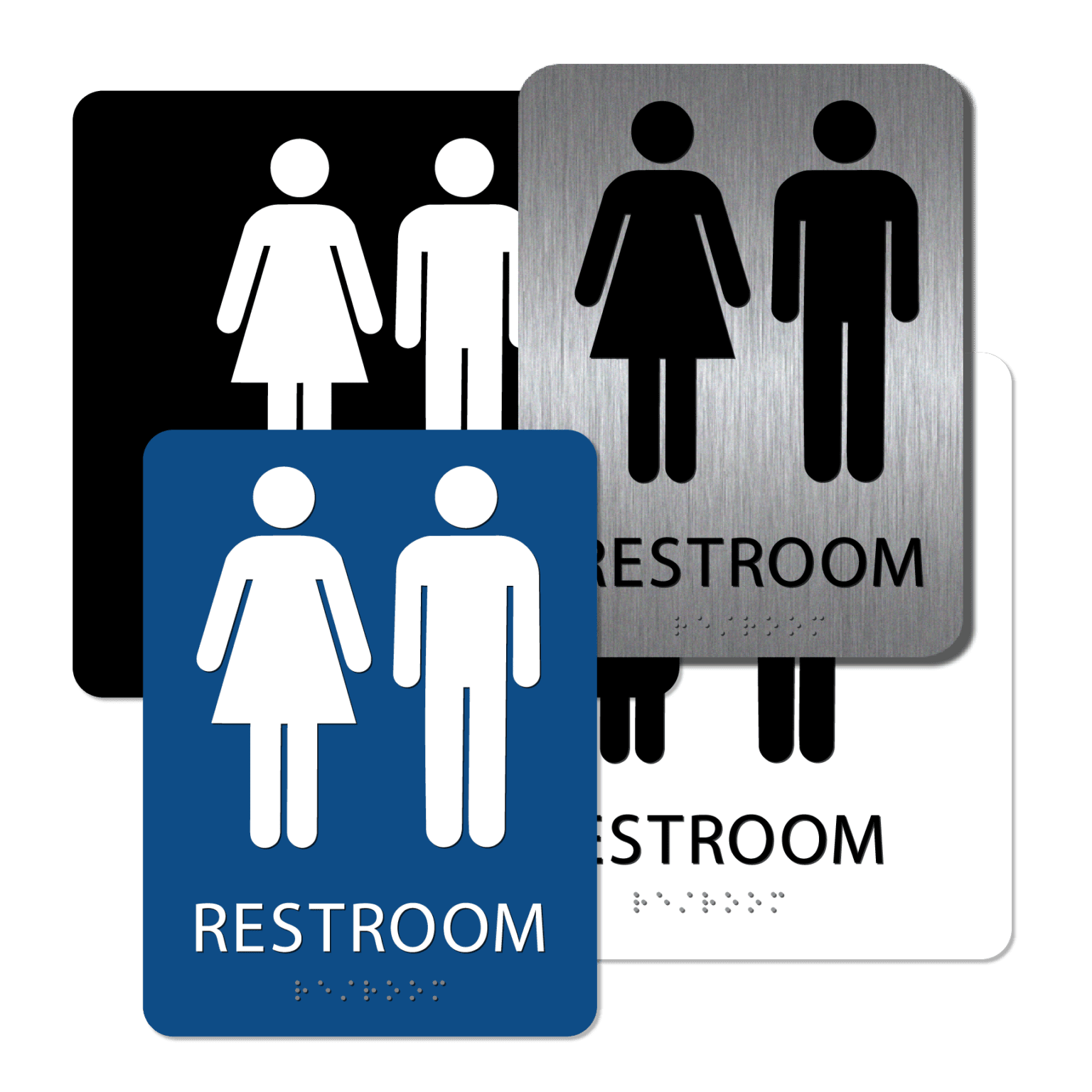 Unisex Bathroom Signs with Grade 2 Braille | Alpha Dog ADA Signs