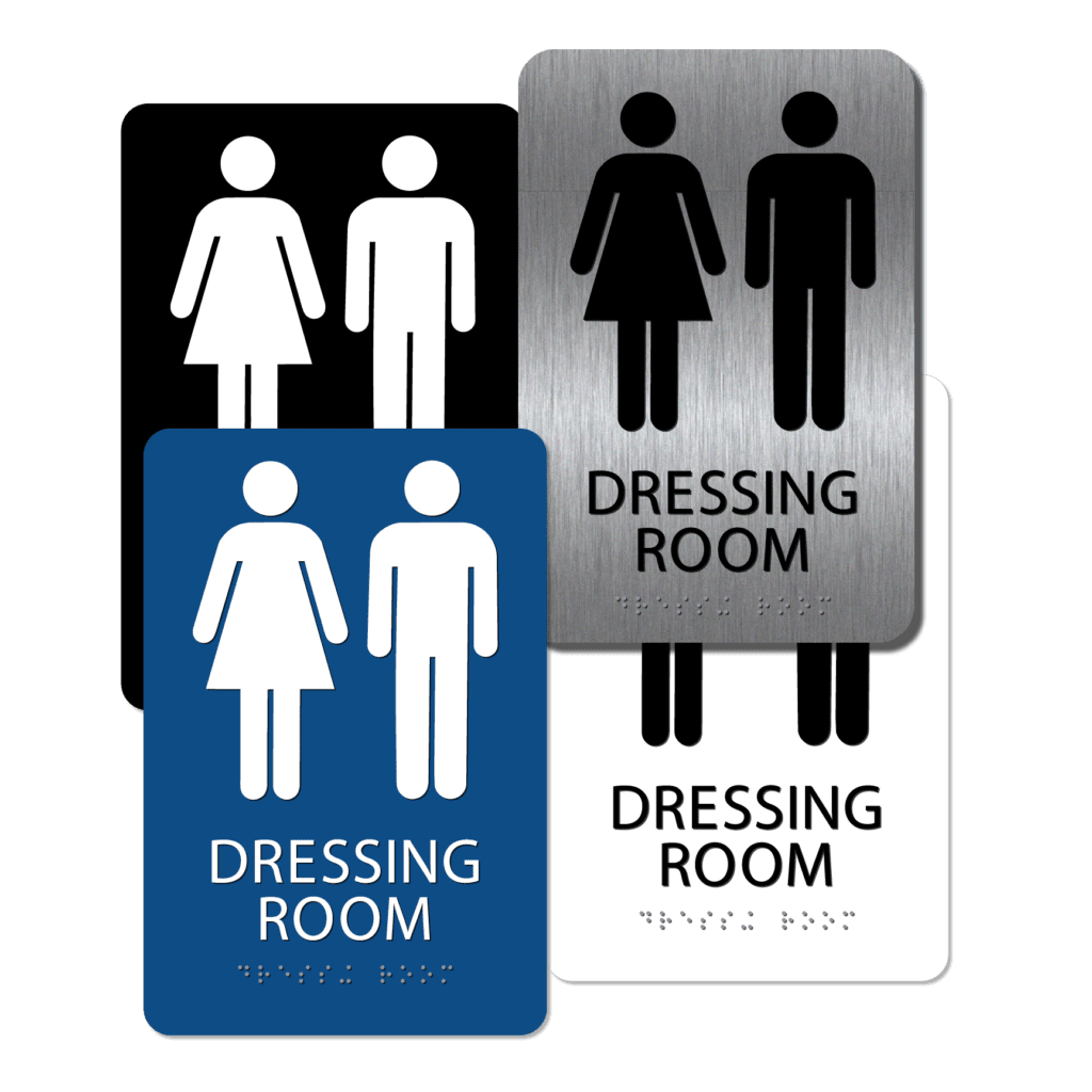 Unisex Dressing Room Sign, Braille | Alpha Dog ADA Signs