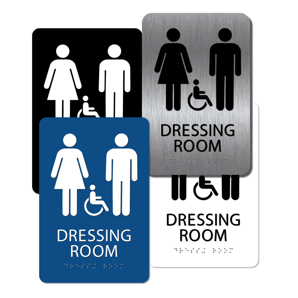 Unisex Dressing Room Sign with Braille | Alpha Dog ADA Signs