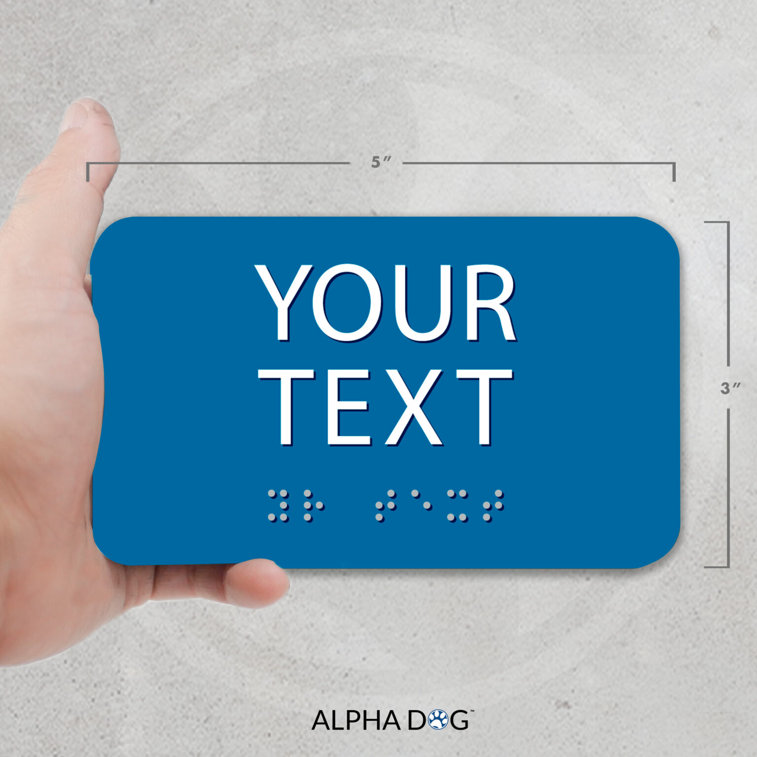 Custom Braille Sign - 3″x 5″ | Alpha Dog ADA Signs