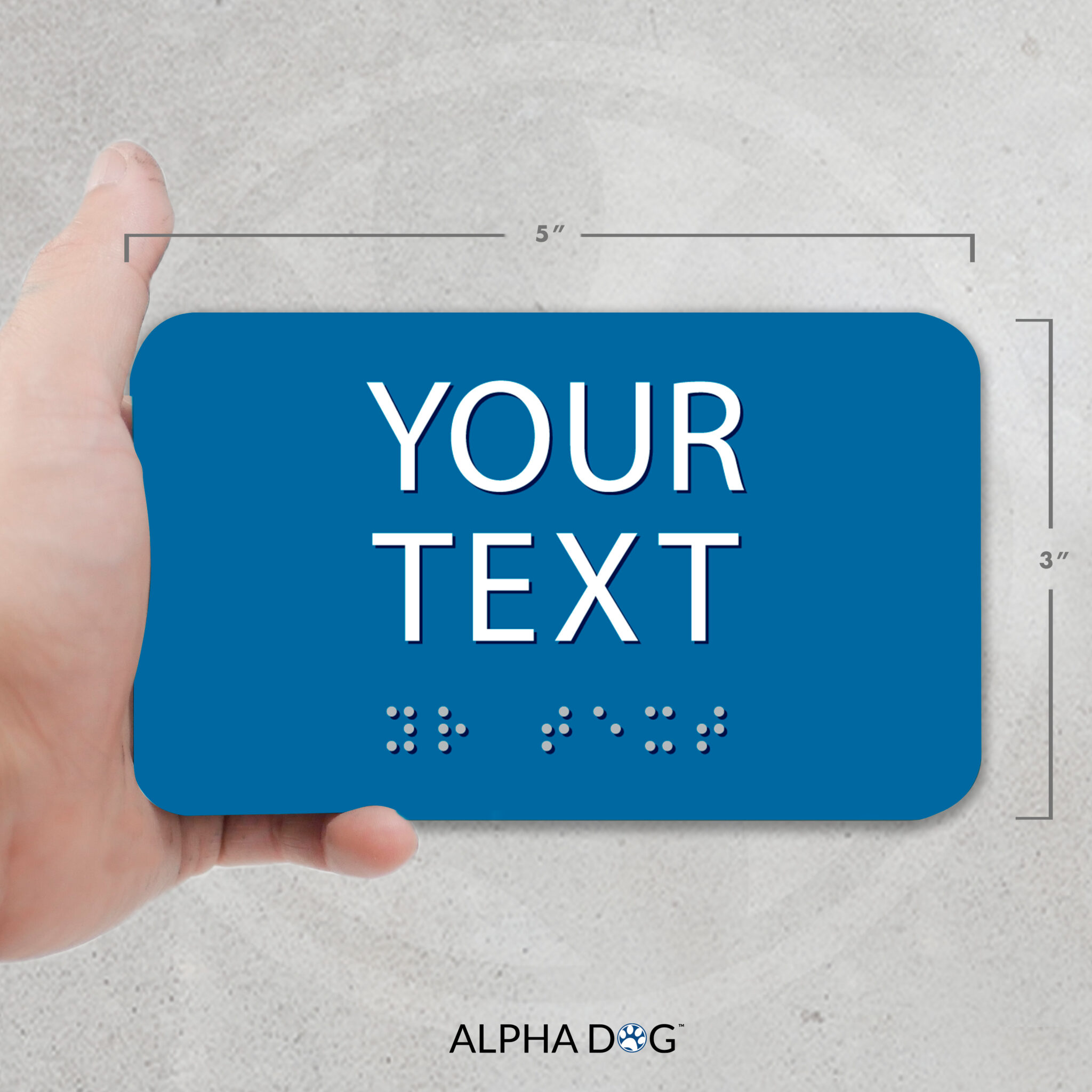 Custom Sign with Braille, 4"h x 6"w | Alpha Dog ADA Signs