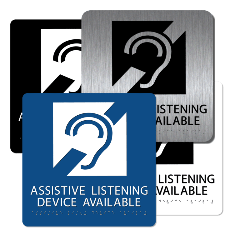 Assistive Listening Device Sign, Braille | Alpha Dog ADA Signs