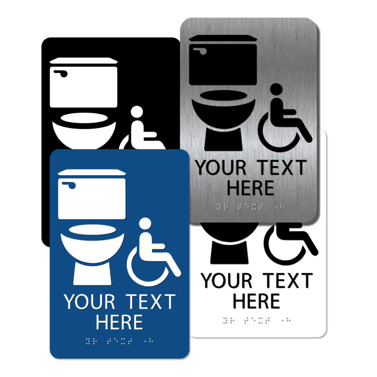 Custom Men's Handicap Bathroom Sign - 9"x 6" - Alpha Dog ADA Signs