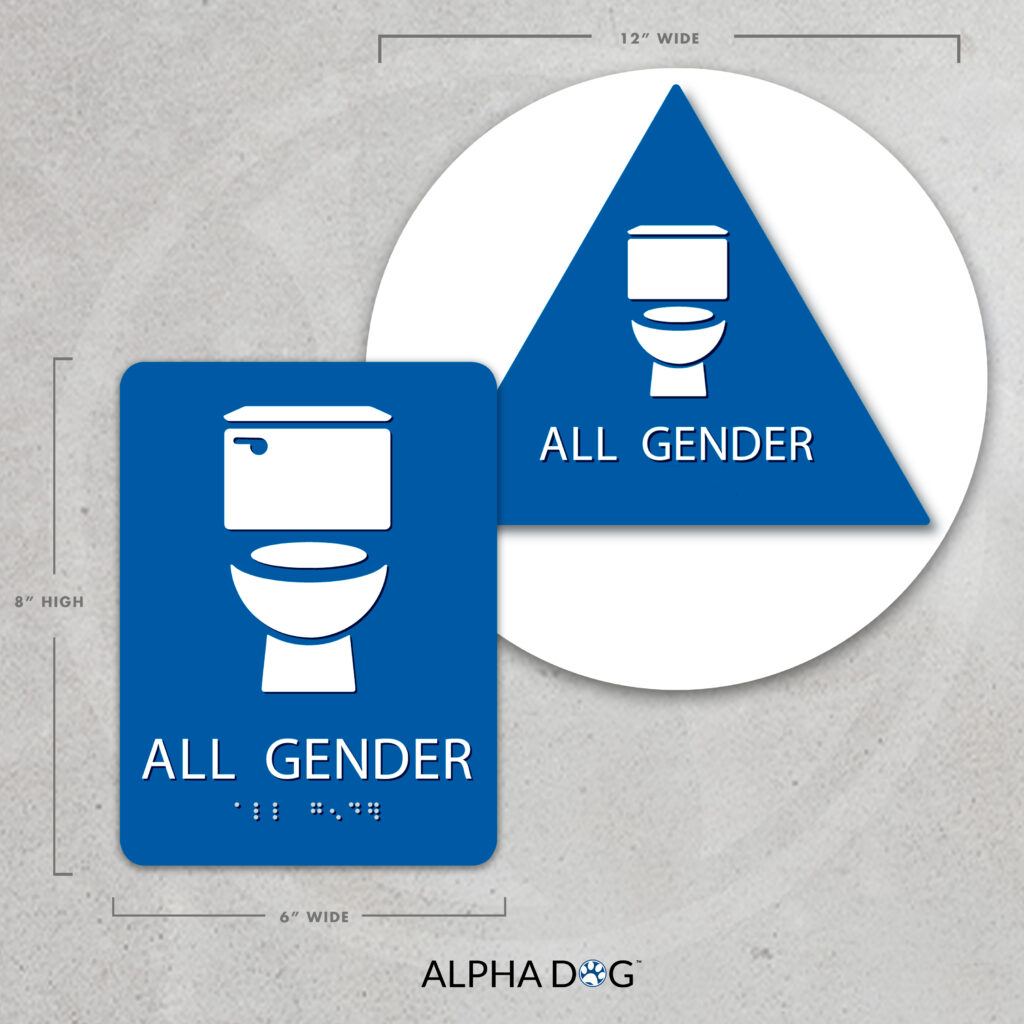 All Gender Bathroom Signs for Business | Alpha Dog ADA Signs