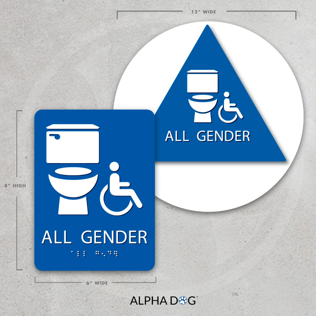 All Gender Bathroom Signs for Business | Alpha Dog ADA Signs