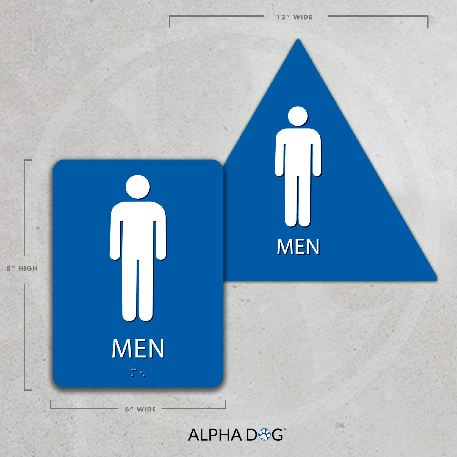Men’s Bathroom Signs for Business | Alpha Dog ADA Signs