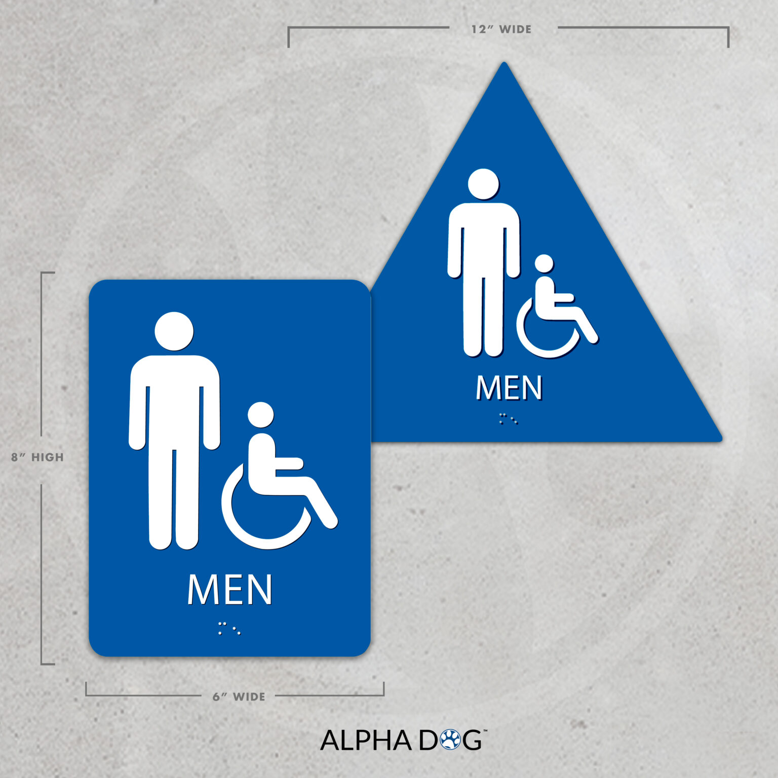 Men’s Bathroom Signs for Business | Alpha Dog ADA Signs