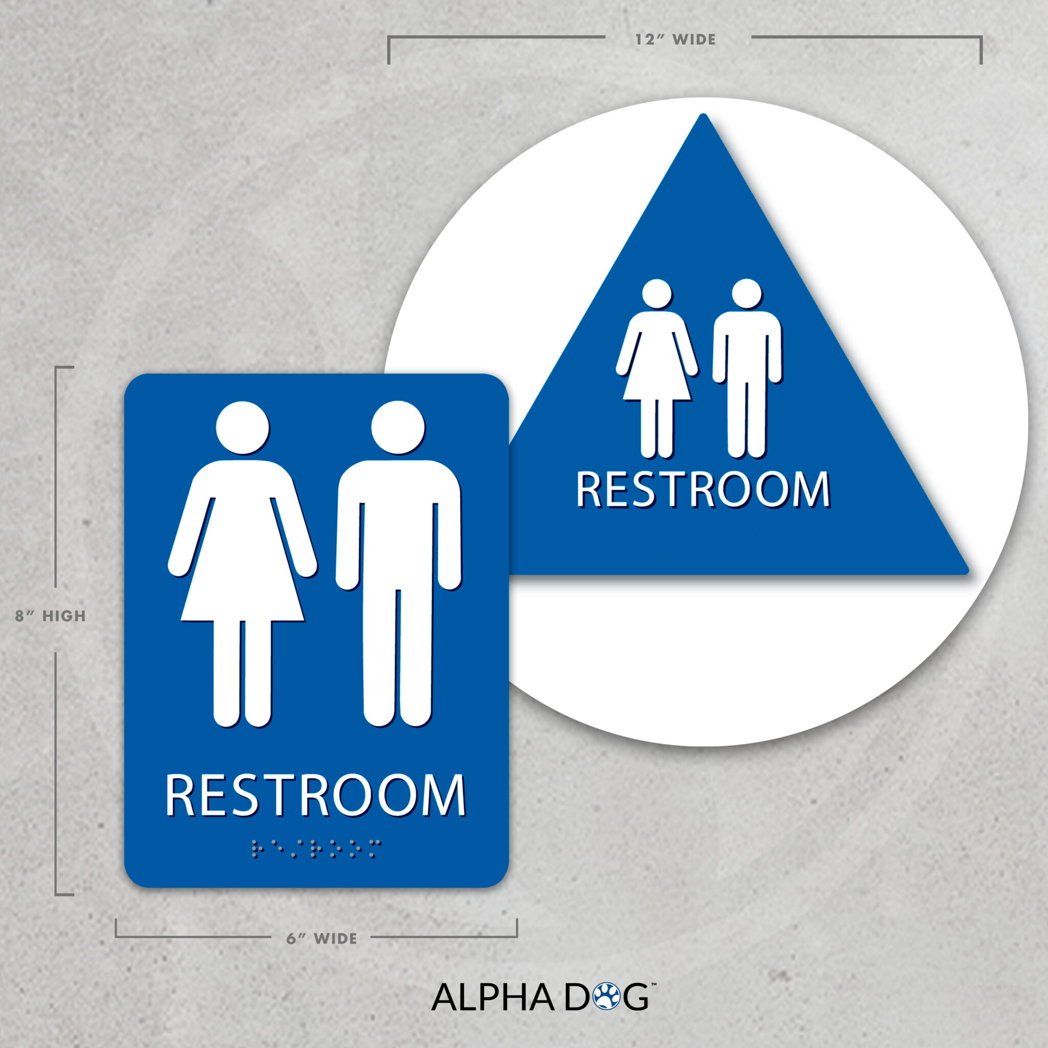Unisex Bathroom Signs for Business | Alpha Dog ADA Signs