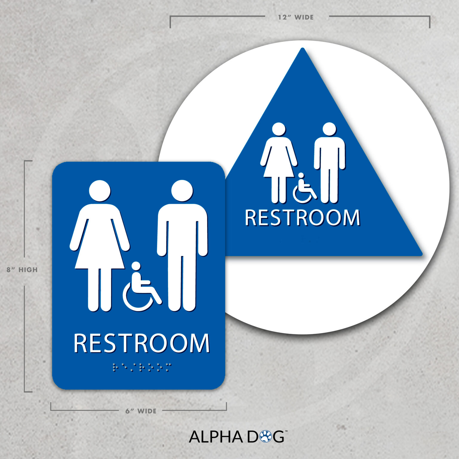 Unisex Bathroom Signs for Business | Alpha Dog ADA Signs