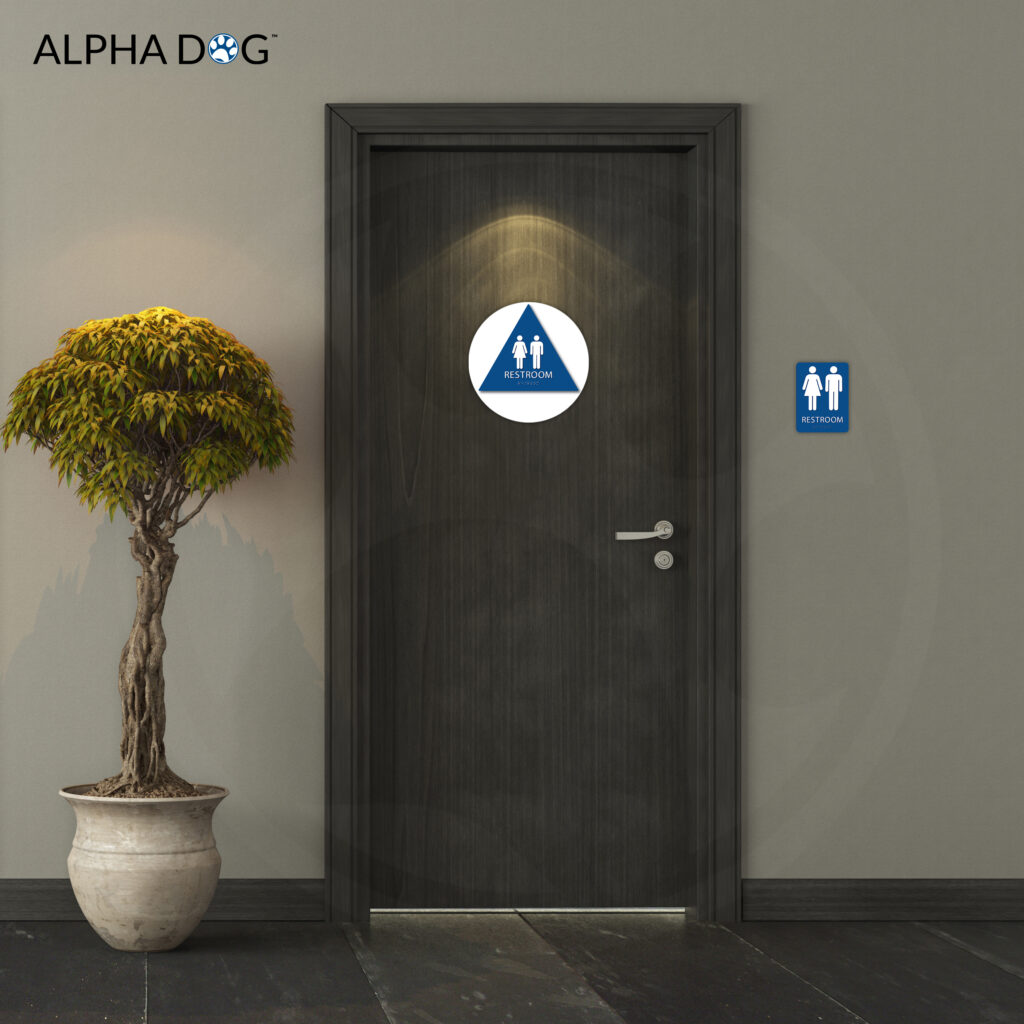 Unisex Bathroom Signs for Business | Alpha Dog ADA Signs