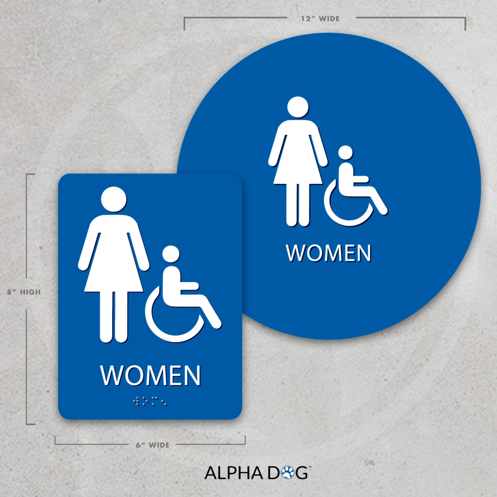 Women’s Bathroom Signs for Business | Alpha Dog ADA Signs