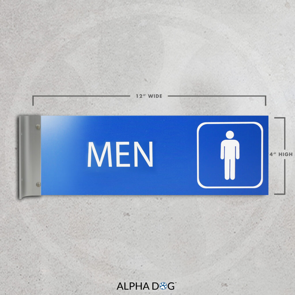 Men’s Hallway Bathroom Sign - 4″ x 12″ | Alpha Dog ADA Signs