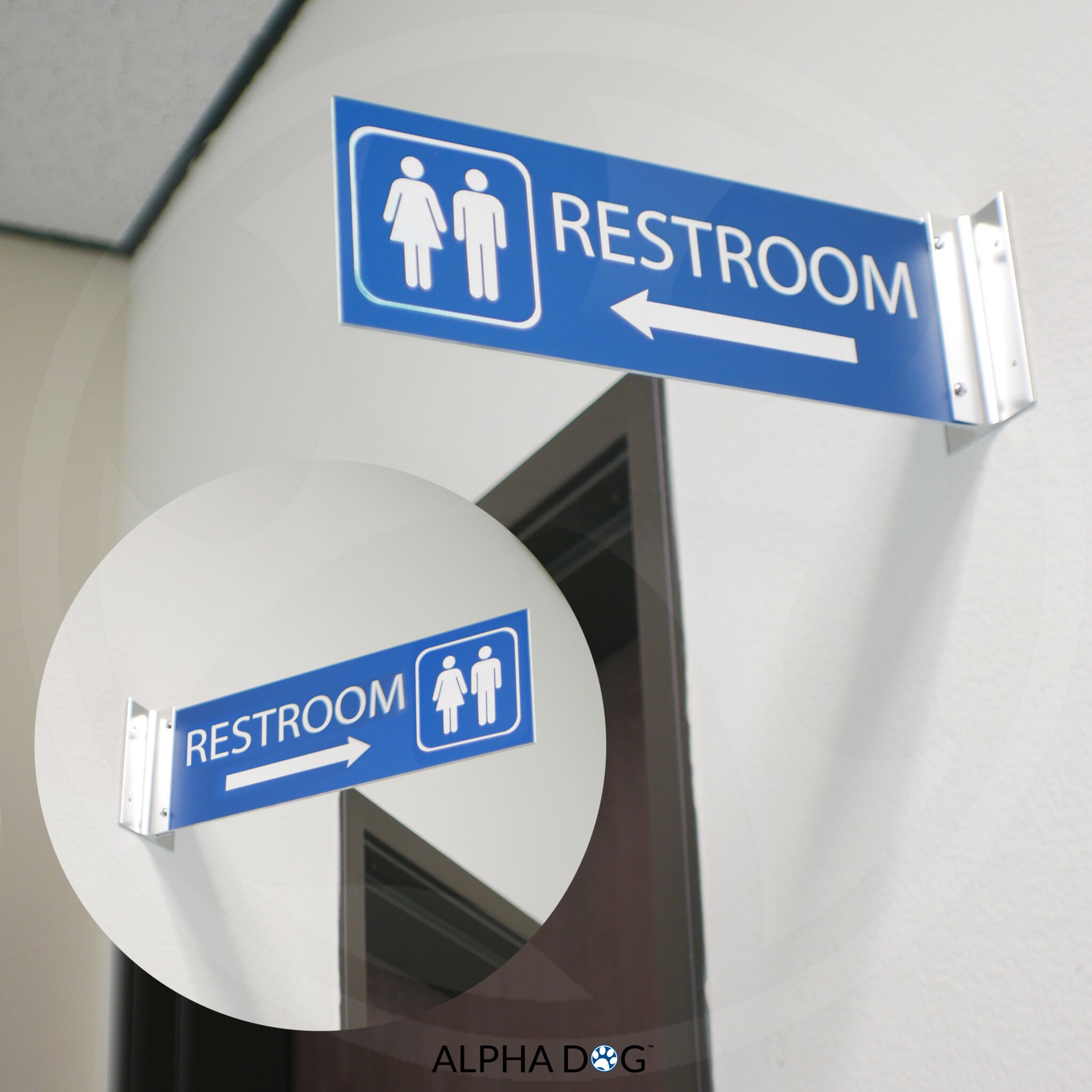 Restroom, Exit, Custom Braille Signs | Alpha Dog ADA Signs