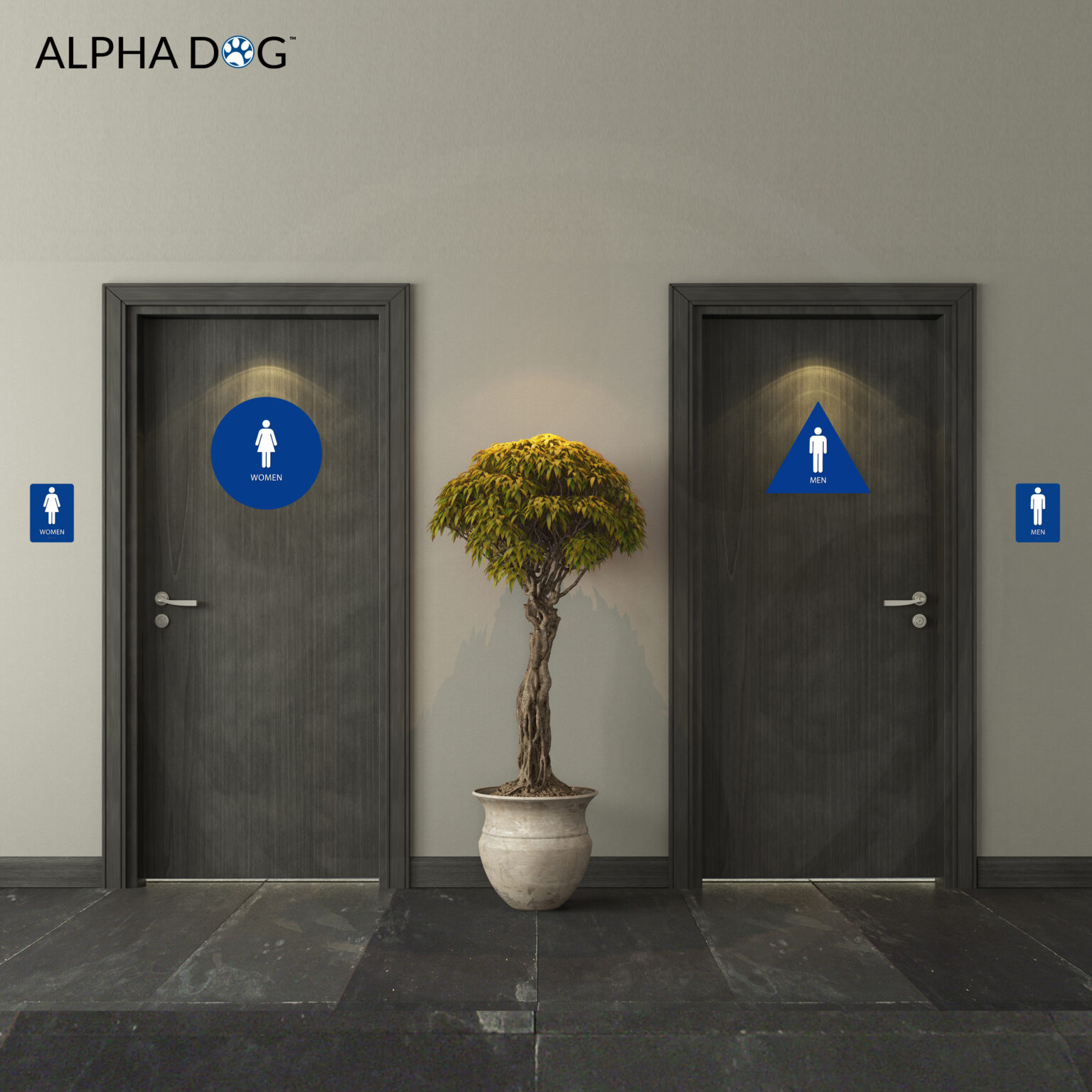 Men’s & Women’s Bathroom Sign Bundle | Alpha Dog ADA Signs