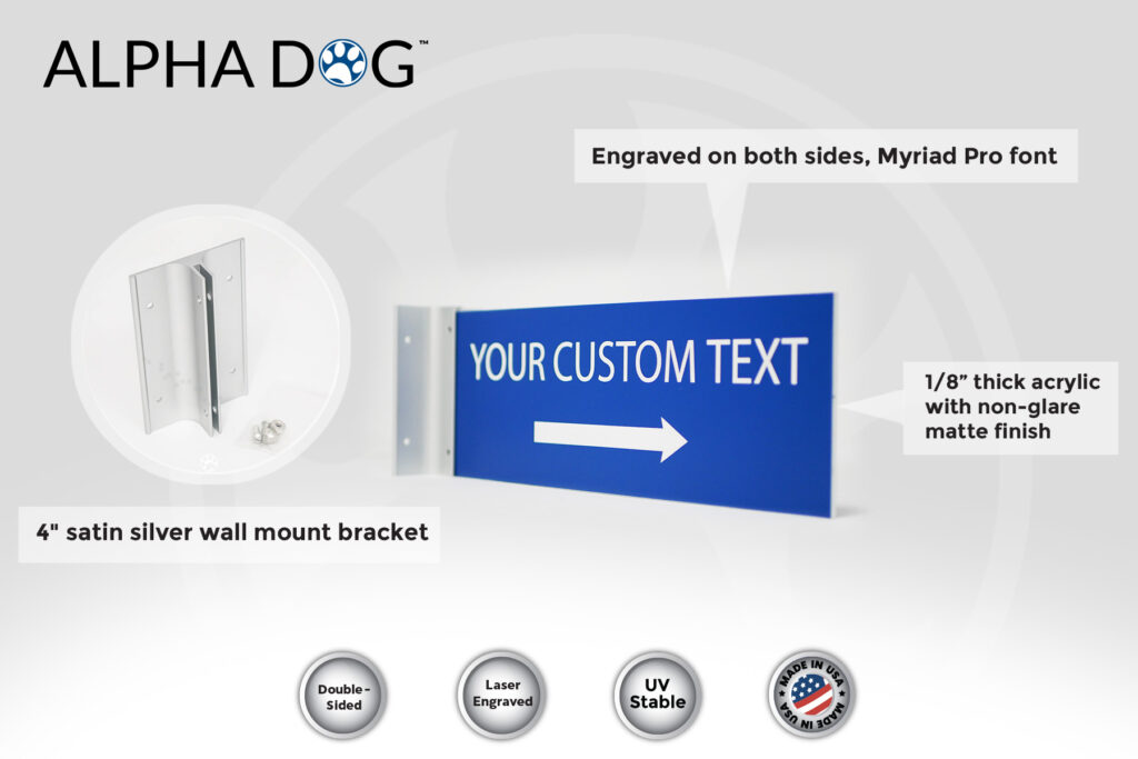 Custom Hallway Corridor Sign with Arrow | Alpha Dog ADA Signs