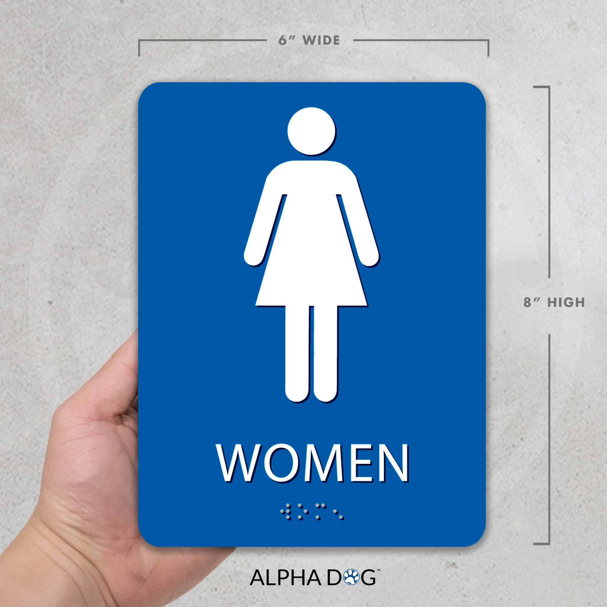 Women’s Bathroom Wall Sign for Business | Alpha Dog ADA Signs